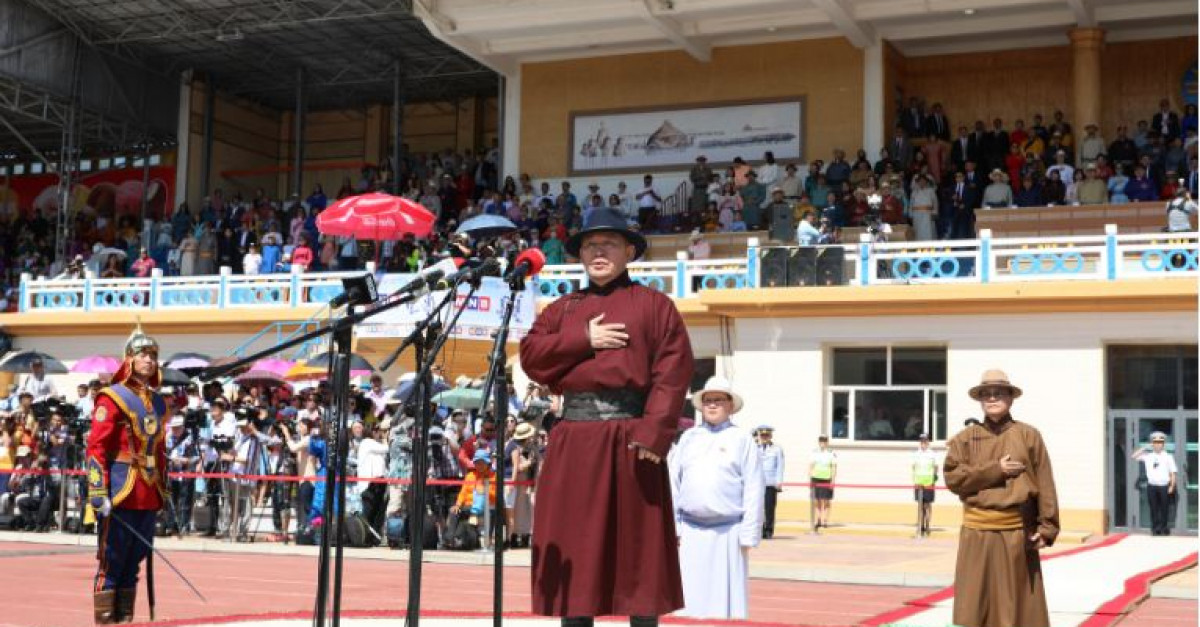 Монгол Улсын Ерөнхийлөгч Халтмаагийн Баттулга Үндэсний их баяр наадмыг нээж үг хэллээ · Dorgio Mn