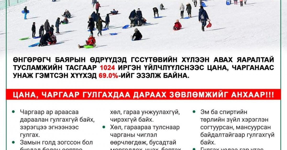 Шинэ жилийн баярын өдрүүдэд 700 орчим хүүхэд цана, чарганаас унаж гэмтжээ · Dorgio.mn