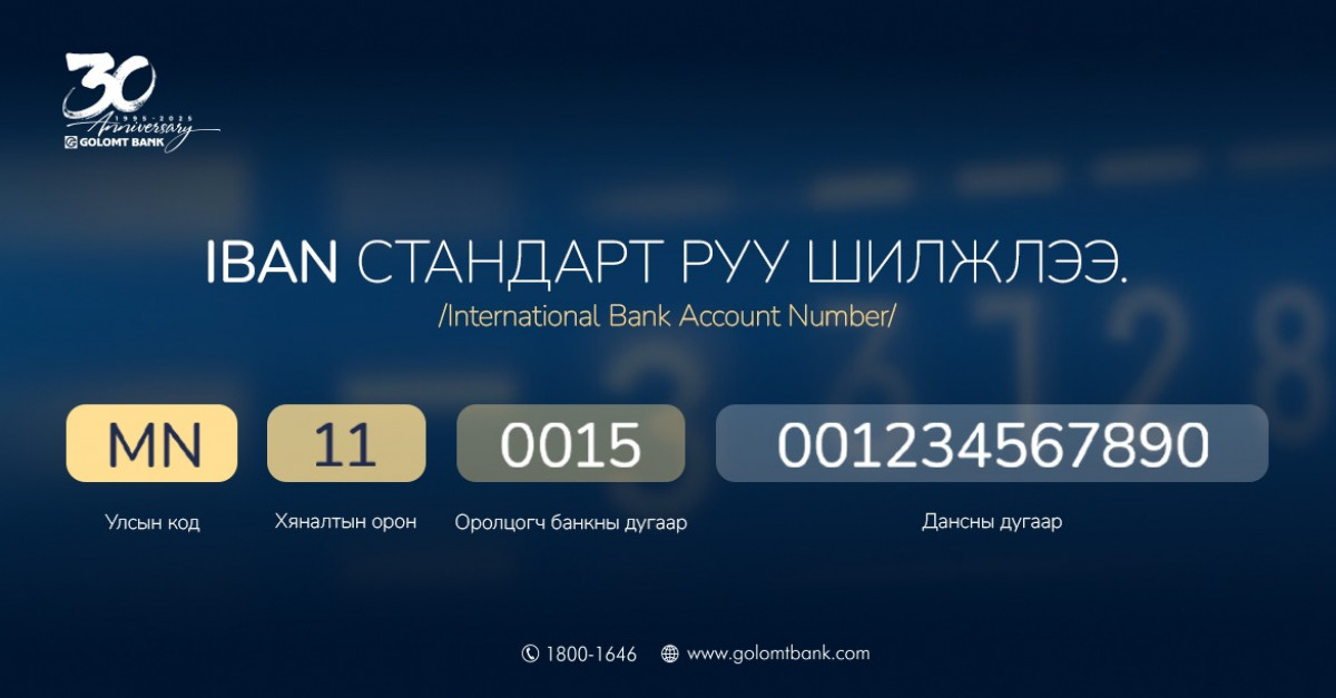 Голомт банкны данс дугаарлалт IBAN стандарт руу амжилттай шилжлээ · Dorgio.mn