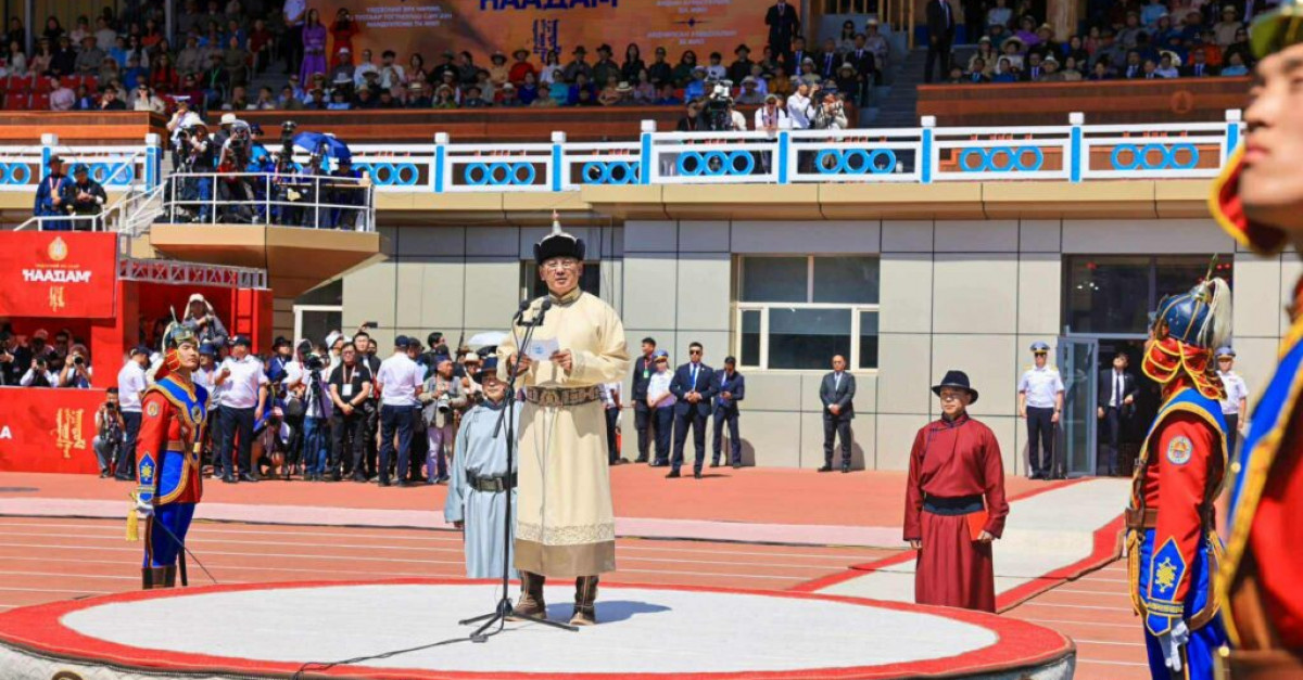 Монгол Улсын Ерөнхийлөгч У Хүрэлсүх Үндэсний их баяр наадмыг нээж үг хэллээ · Dorgio Mn